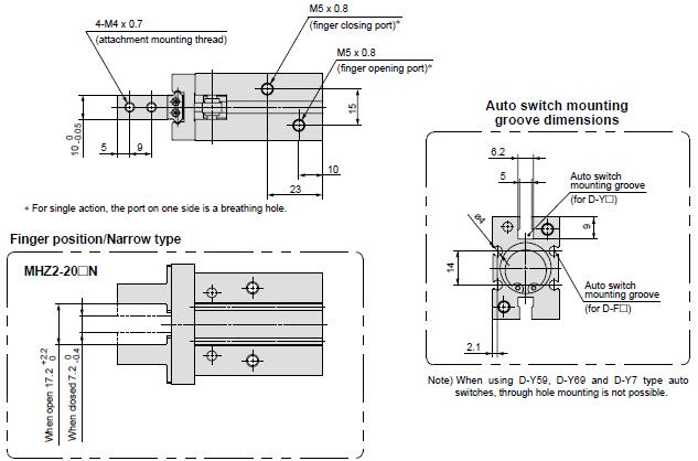 MHZ2-20D SMC Standard MHZ2 series High accuracy Parallel type air gripper Double acting - Buy ...