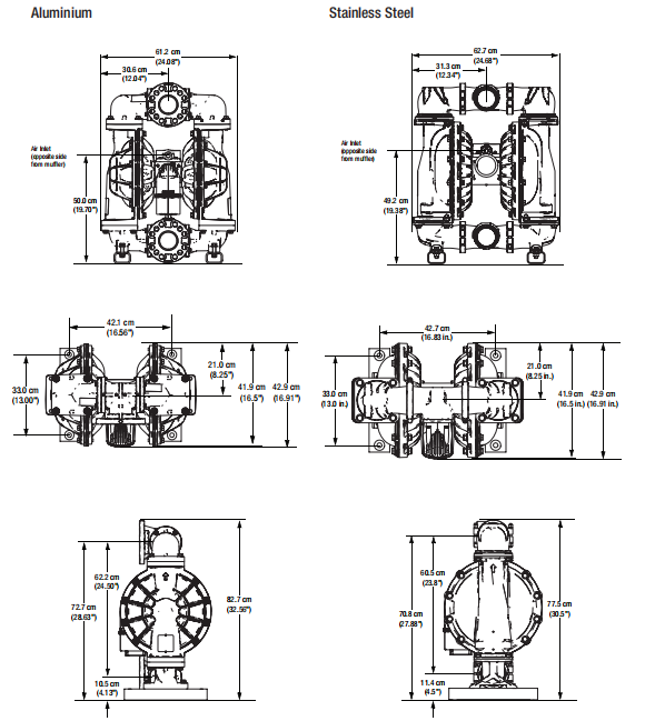 24K905 Graco Husky 3300 Series 3" membrane pump 652021 652036 652423 ...