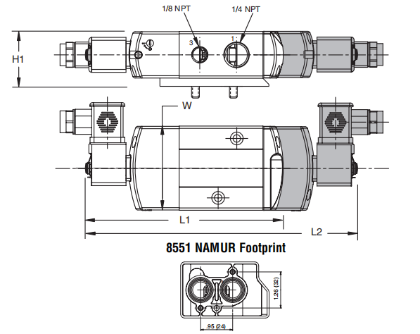 8551A001 EF8551A001 ASCO 8551 series 1/4" Aluminum Body Direct Mount ...